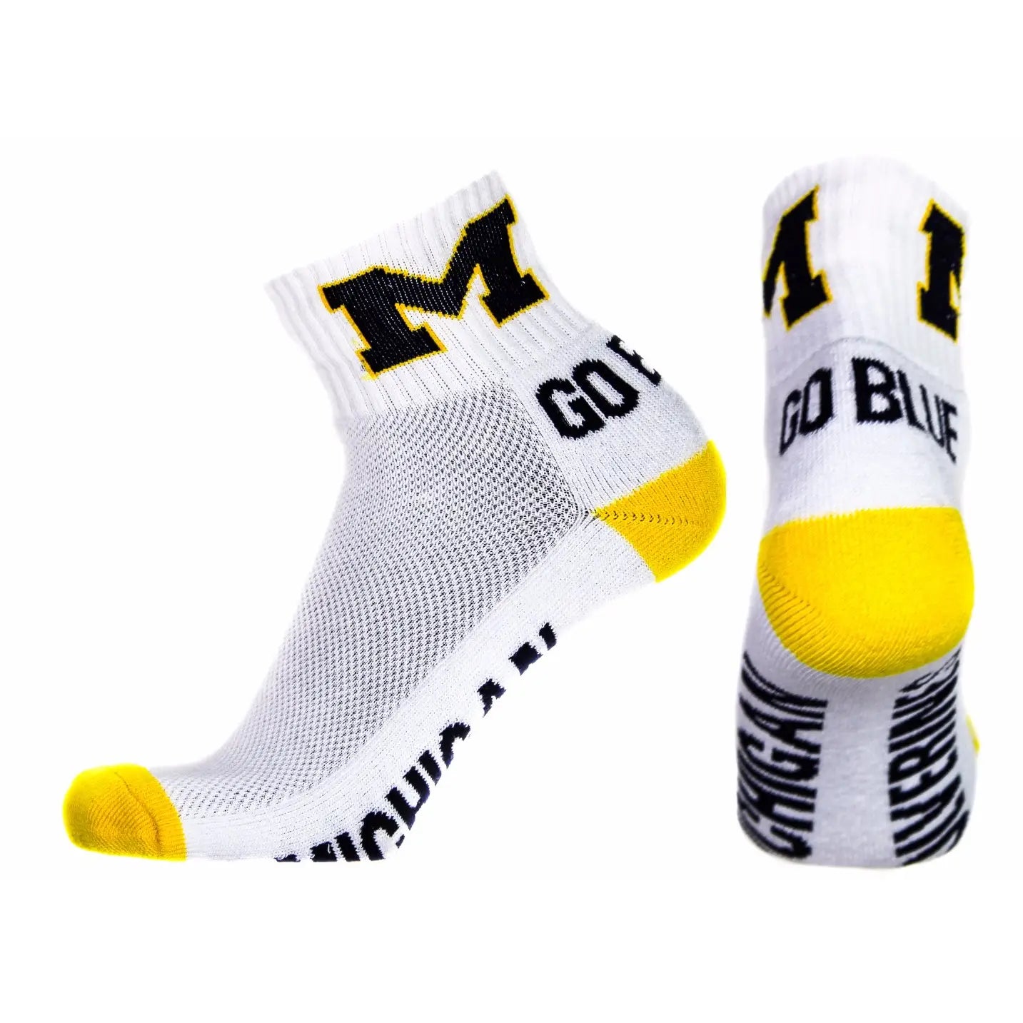 Michigan Mens White Quarter Socks – shopguysngals